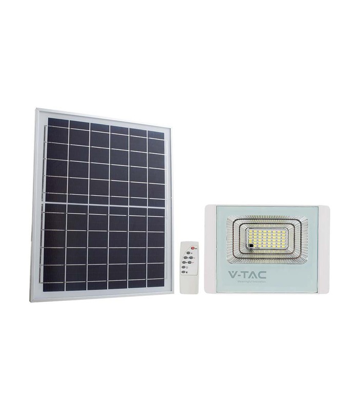 50W Solcellepanel LED Lyskaster - 6400K, Hvit Hus